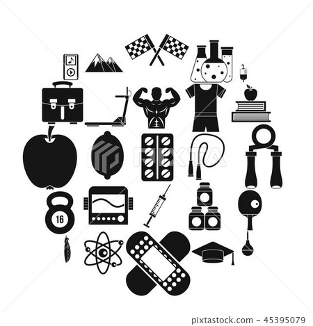 Well person icons set, simple style - Stock Illustration [45395079] - PIXTA
