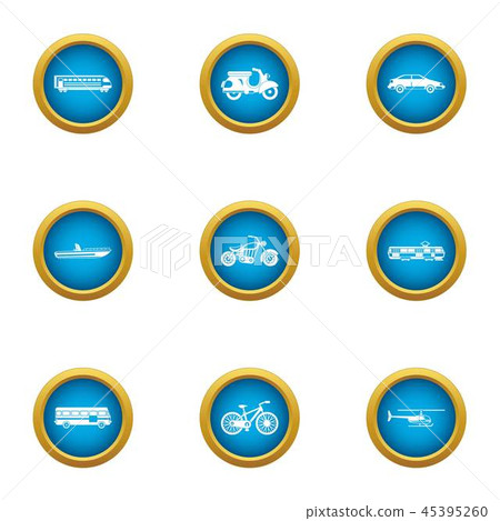 Fare icons set, flat style - Stock Illustration [45395260] - PIXTA