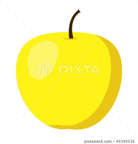 Yellow apple icon, flat style - Stock Illustration [45395516] - PIXTA