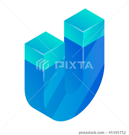Blue magnet icon, isometric style - Stock Illustration [45395752] - PIXTA
