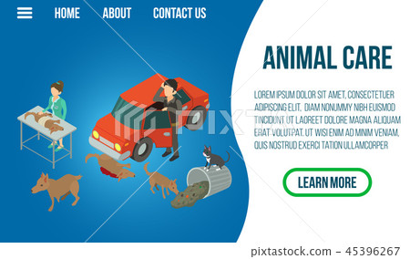 Animal care concept banner, isometric style - Stock Illustration ...