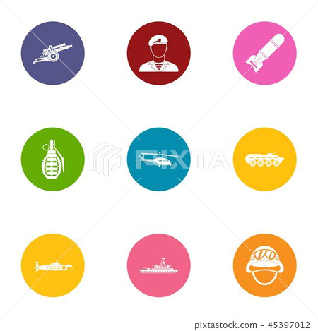 Arming icons set, flat style - Stock Illustration [45397012] - PIXTA
