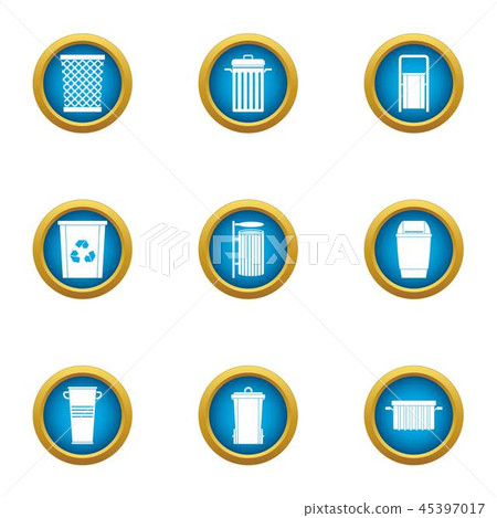 Unnecessary trash icons set, flat style - Stock Illustration [45397017 ...