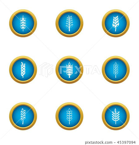Eat rye icons set, flat style - Stock Illustration [45397094] - PIXTA