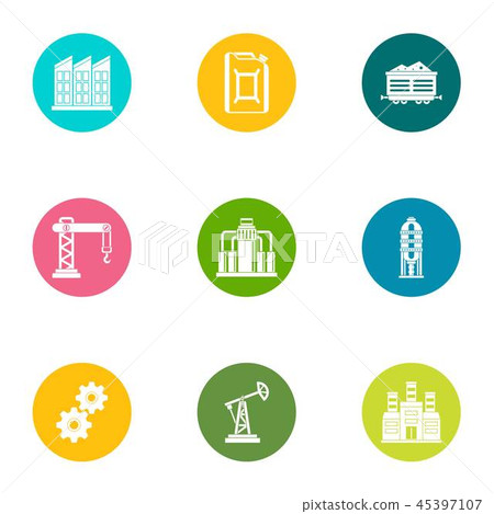 Formation icons set, flat style - Stock Illustration [45397107] - PIXTA