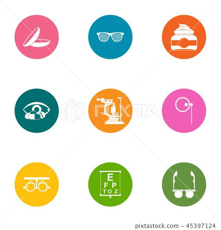 Optical icons set, flat style - Stock Illustration [45397124] - PIXTA