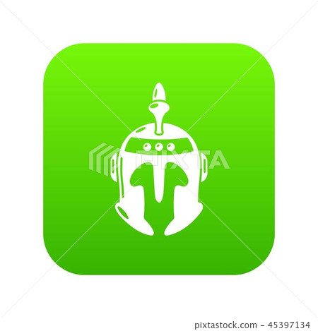 Knight helmet icon green vector - Stock Illustration [45397134] - PIXTA