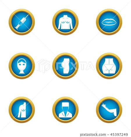 Back of body icons set, flat style - Stock Illustration [45397249] - PIXTA