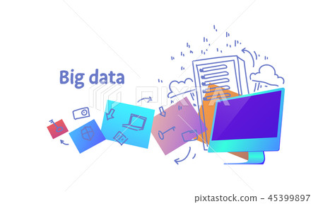 Big data search concept horizontal banner... - Stock Illustration ...