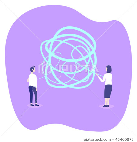 man woman couple holding tangled rope... - Stock Illustration [45400875 ...