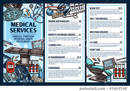 Medical hospital service, vector price list-插圖素材 [45403546] - PIXTA圖庫