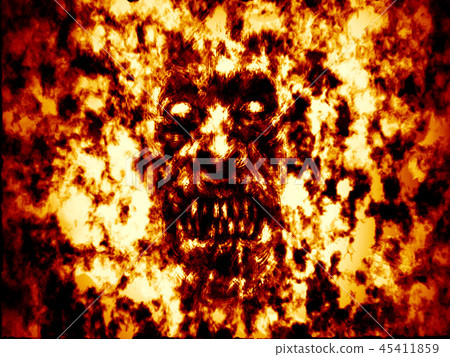 Angry burning ghoul face illustration - Stock Illustration [45411859 ...