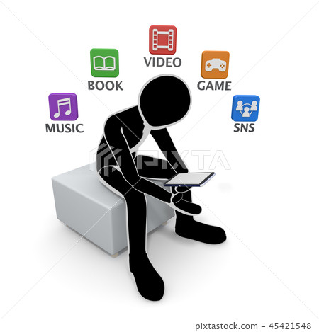 Time / Waste / Smartphone / People - Stock Illustration [45421548] - PIXTA