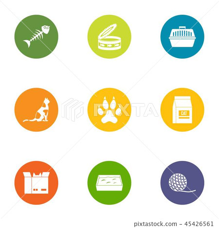 Creature icons set, flat style - Stock Illustration [45426561] - PIXTA