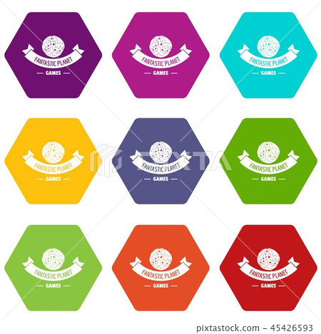 Planet game icons set 9 vector - Stock Illustration [45426593] - PIXTA