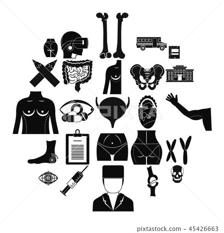 Dissection icons set, simple style - Stock Illustration [45426663] - PIXTA