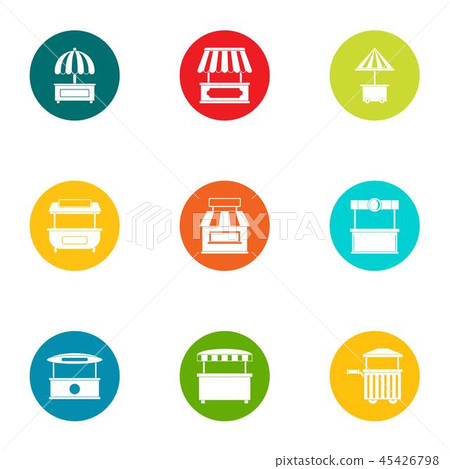 Porch icons set, flat style - Stock Illustration [45426798] - PIXTA