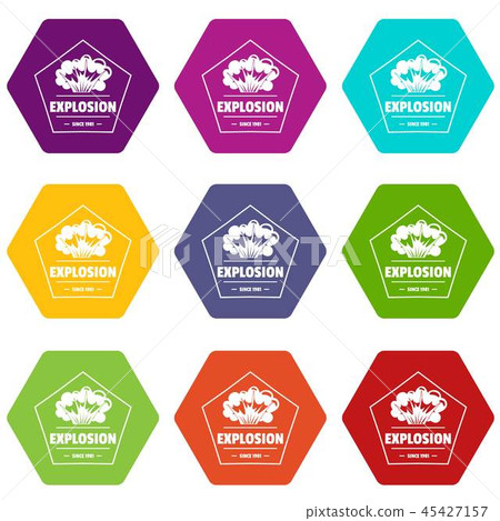 Weapon explosion icons set 9 vector - Stock Illustration [45427157] - PIXTA