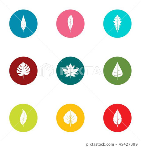 Foliage icons set, flat style - Stock Illustration [45427399] - PIXTA