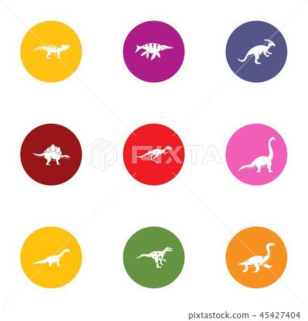 Extinct icons set, flat style - Stock Illustration [45427404] - PIXTA