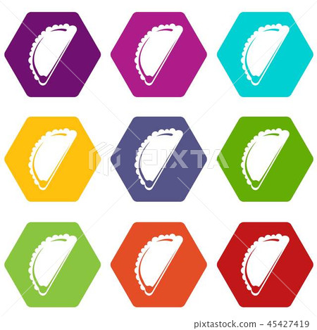 Cheburek icons set 9 vector - Stock Illustration [45427419] - PIXTA