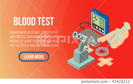 Blood test concept banner, isometric style - Stock Illustration ...