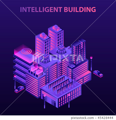 Intelligent building concept background,... - Stock Illustration ...