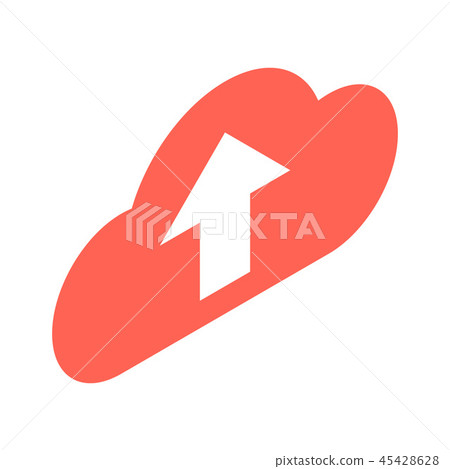 Upload to red cloud icon, isometric style - Stock Illustration ...