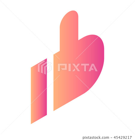 Gradient thumb up icon, isometric style-插圖素材 [45429217] - PIXTA圖庫