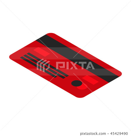 Red credit card icon, isometric style-插圖素材 [45429490] - PIXTA圖庫