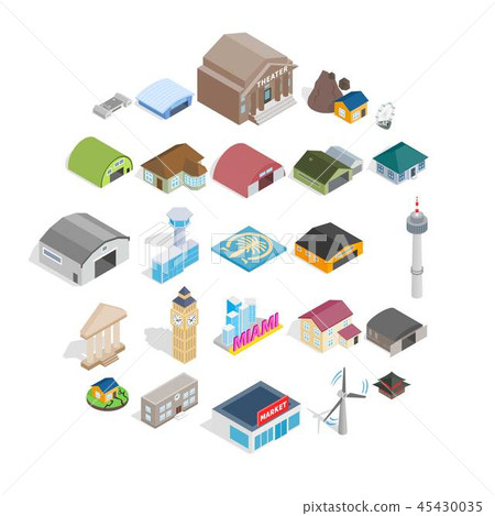 Mounting icons set, isometric style-插圖素材 [45430035] - PIXTA圖庫