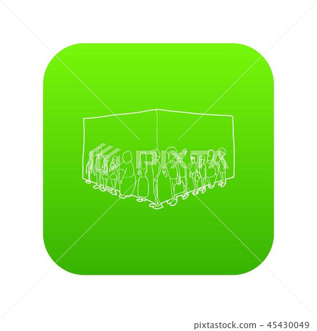 People queue icon green vector - Stock Illustration [45430049] - PIXTA