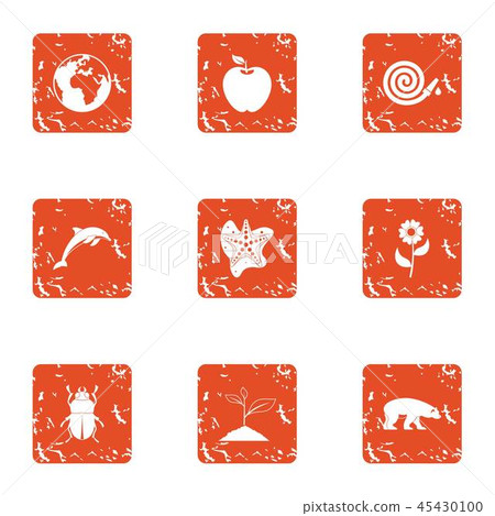 Long life icons set, grunge style - Stock Illustration [45430100] - PIXTA