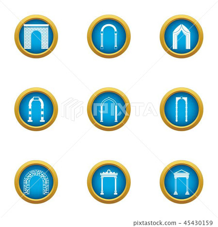 Alley icons set, flat style - Stock Illustration [45430159] - PIXTA