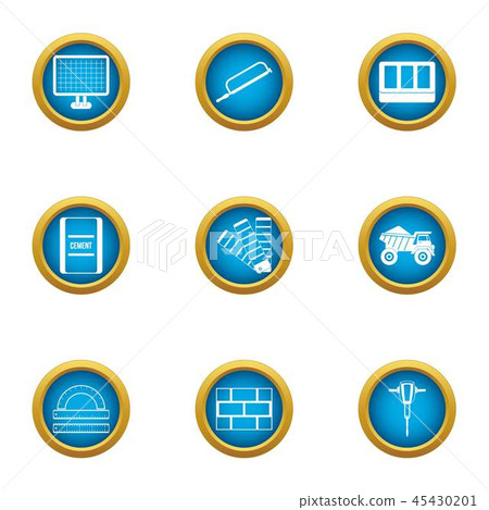 Elaboration icons set, flat style-插圖素材 [45430201] - PIXTA圖庫