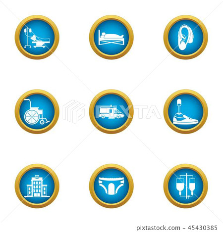 Medical furtherance icons set, flat style - Stock Illustration ...