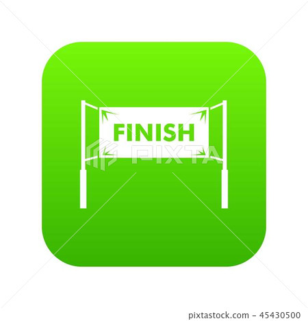 Finish line gates icon digital green - Stock Illustration [45430500 ...