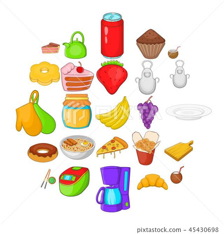 Nosh icons set, cartoon style - Stock Illustration [45430698] - PIXTA