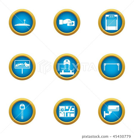 Car map icons set, flat style - Stock Illustration [45430779] - PIXTA