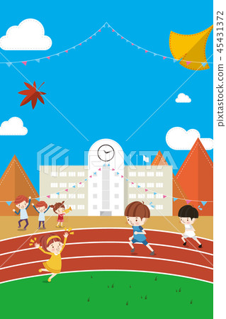 Illustration of an Autumn Sports Meet - Stock Illustration [45431372 ...