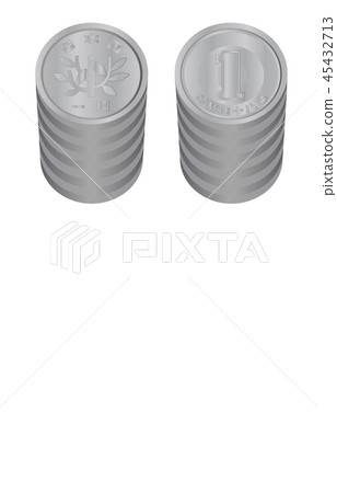 Japanese Yen One Yen Coin Bundle - Stock Illustration [45432713] - PIXTA