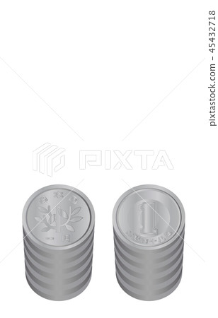 Japanese Yen One Yen Coin Bundle - Stock Illustration [45432718] - PIXTA