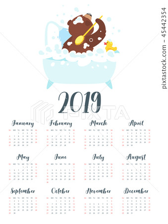 brown bear grizzly calendar - Stock Illustration [45442354] - PIXTA