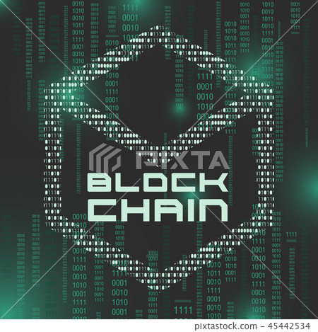 Blockchain networks, matrix background concept - Stock Illustration ...