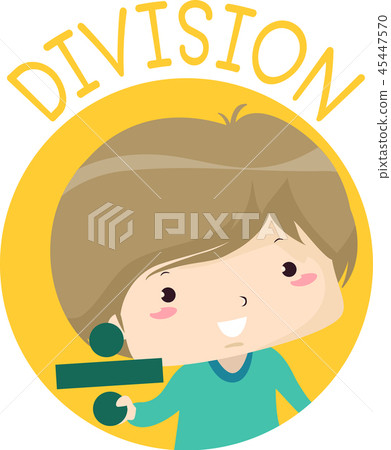 Kid Boy Hold Division Sign Illustration - Stock Illustration [45447570 ...