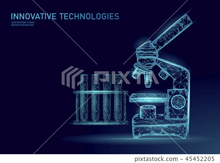 Microscope bacteria 3D low poly render... - Stock Illustration ...