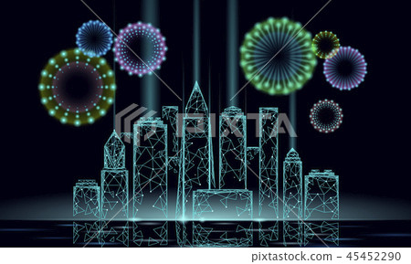 Modern skyscraper holiday Christmas cityscape....-插圖素材 [45452290] - PIXTA圖庫