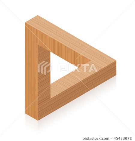Penrose Triangle Impossible Wooden Object - Stock Illustration ...