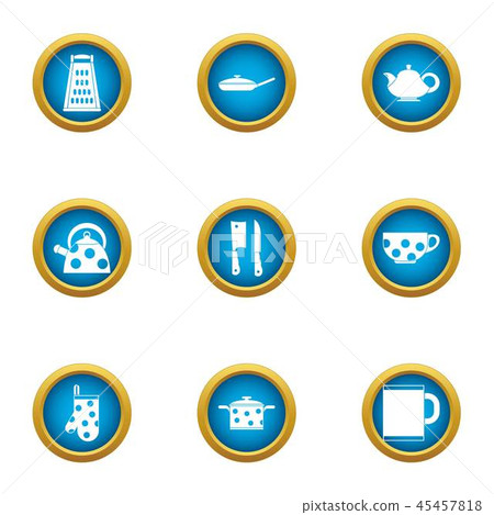 Galley icons set, flat style - Stock Illustration [45457818] - PIXTA
