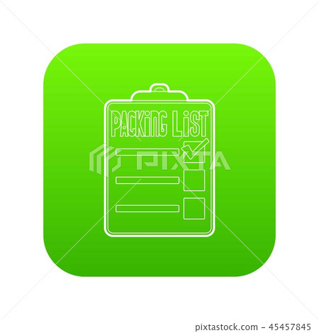 Packing list icon green vector - Stock Illustration [45457845] - PIXTA
